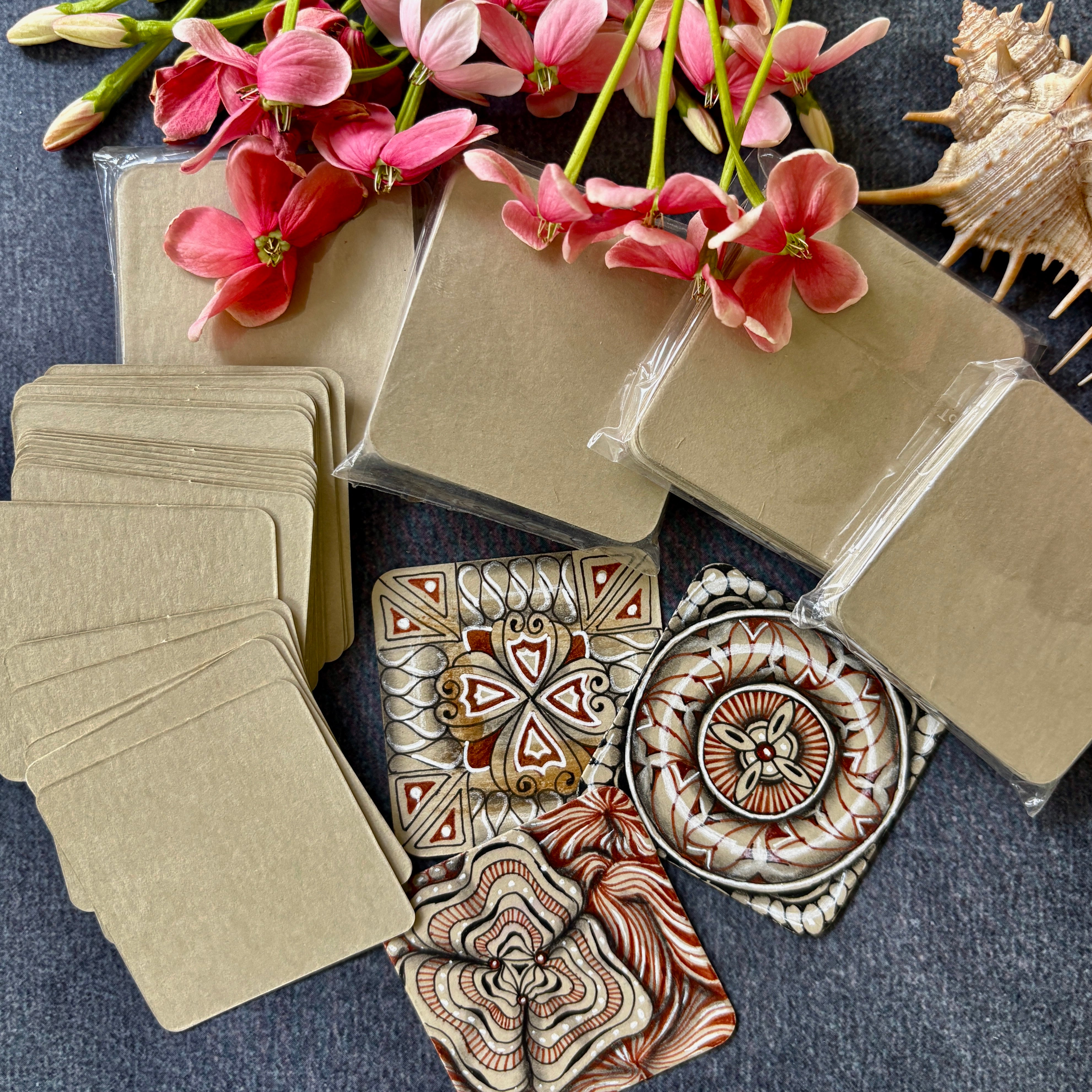 Tan Square Tiles *Small – Sandhya Manne